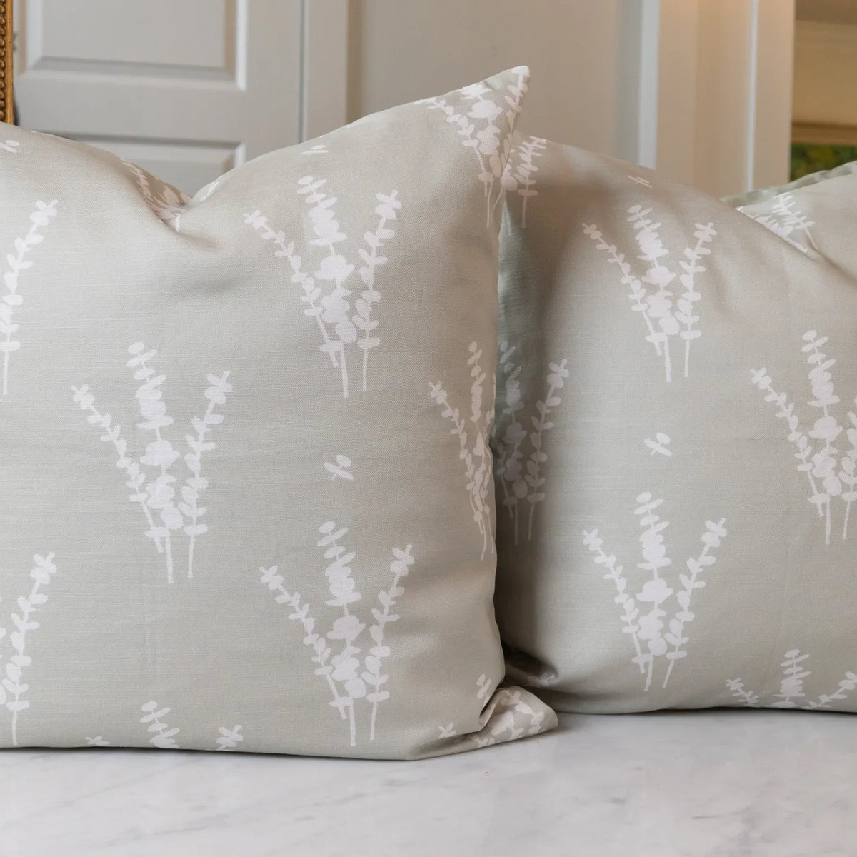 Eucalyptus Sage & White Small Repeat Luxury Pillow – Truett Designs