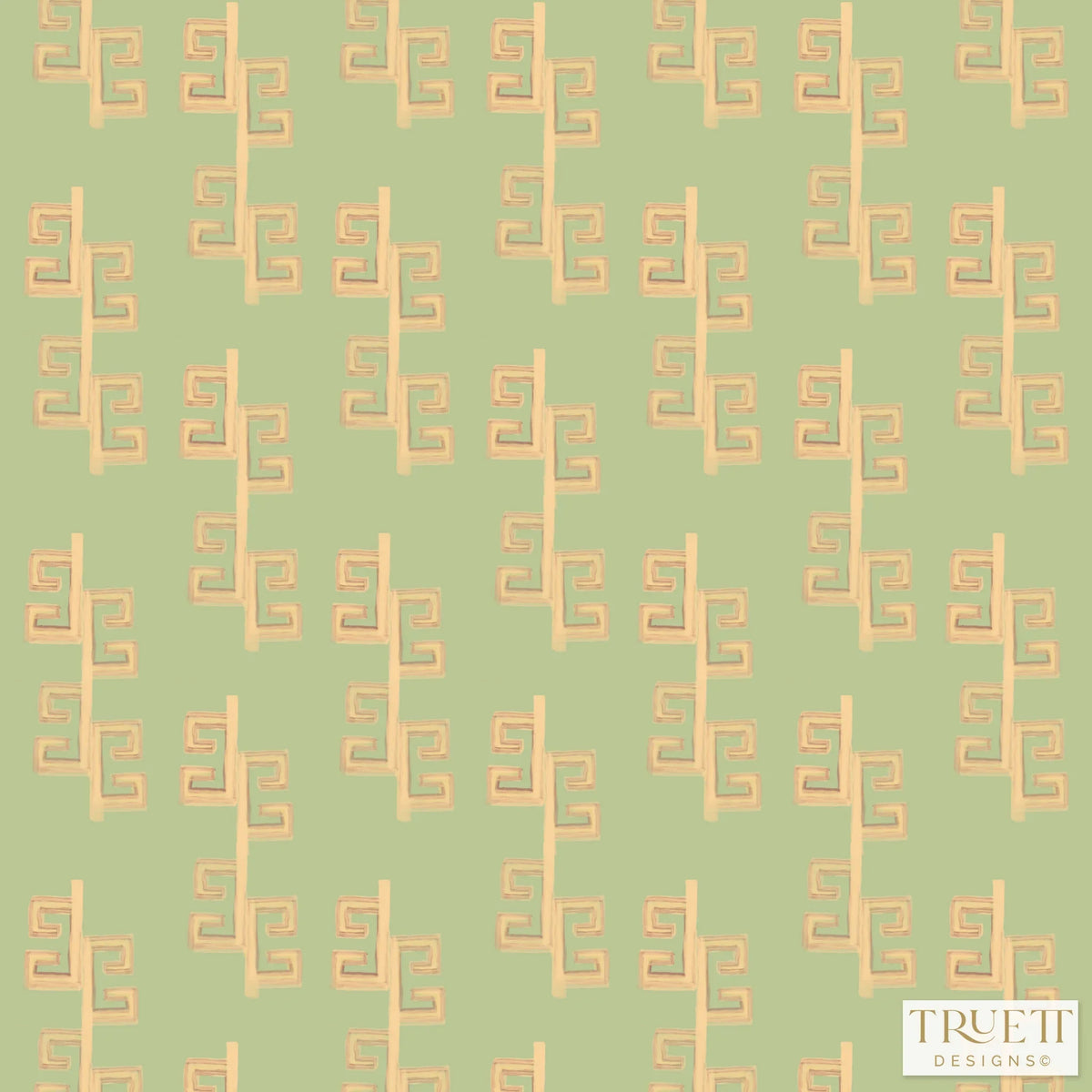 Greek Key Drop Veranda View Luxury Wallpaper – Truett Designs