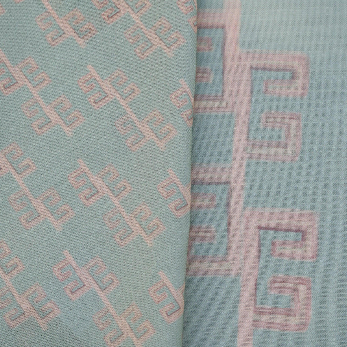 Greek Key Drop Veranda View Small Repeat Luxury Fabric by the Yard ...